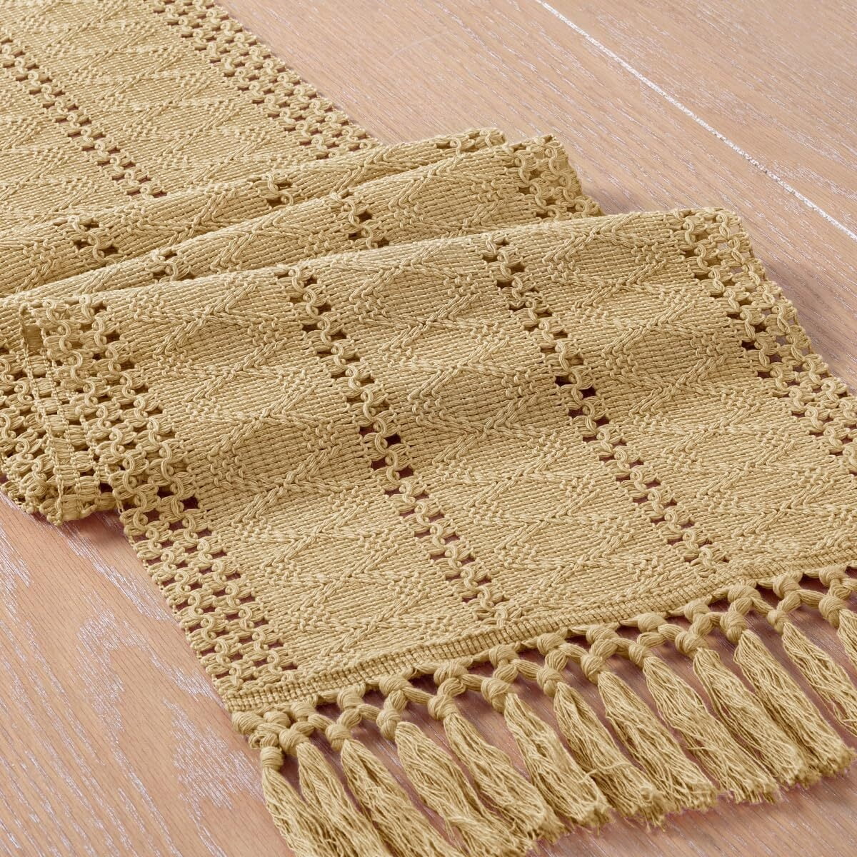Burlap Table Runner Boho Rustic Macrame Spring Easter Jute Vintage ...