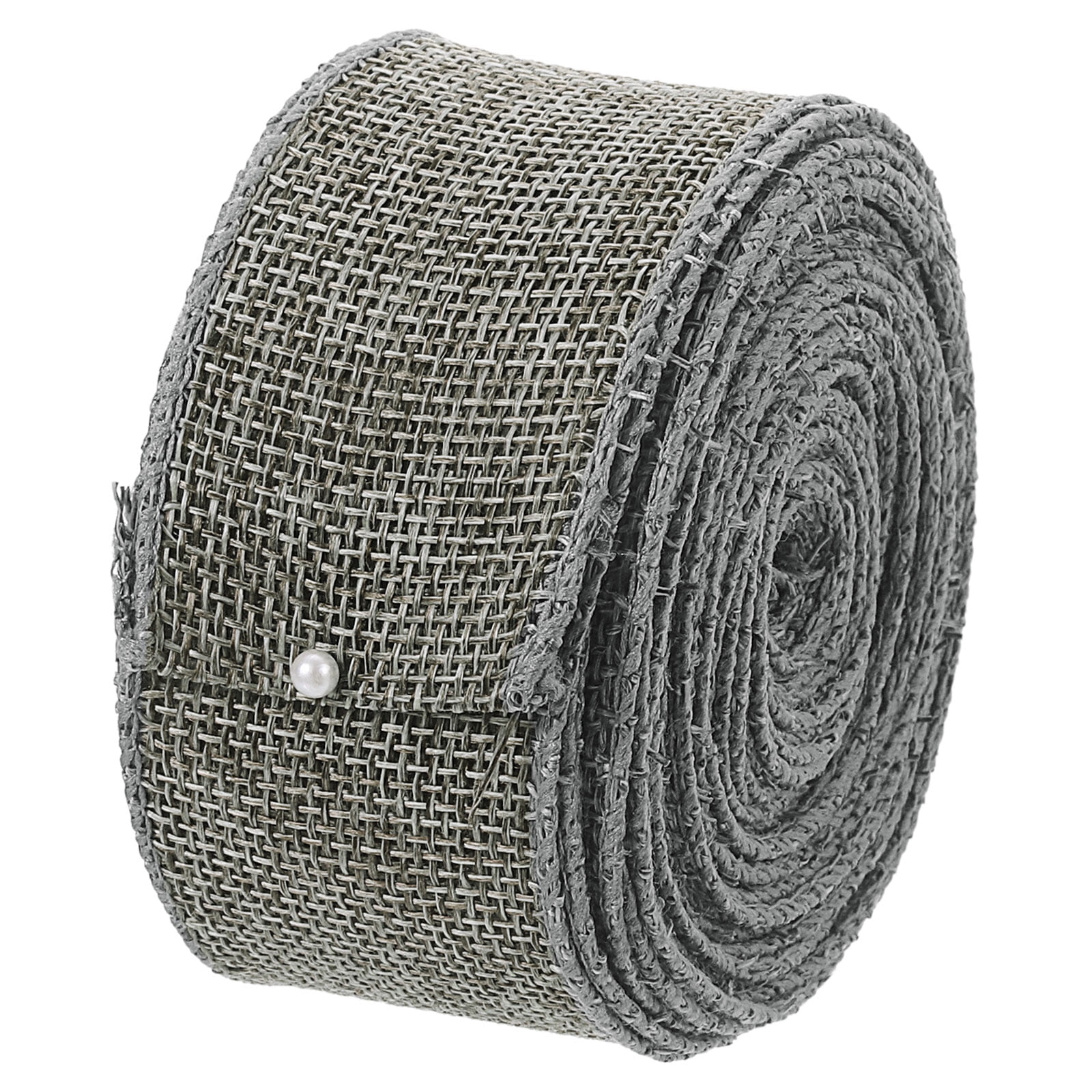 Burlap Wired Ribbon, 1-1/2 Inch x 10 Yards Grey Fabric Ribbon Roll ...