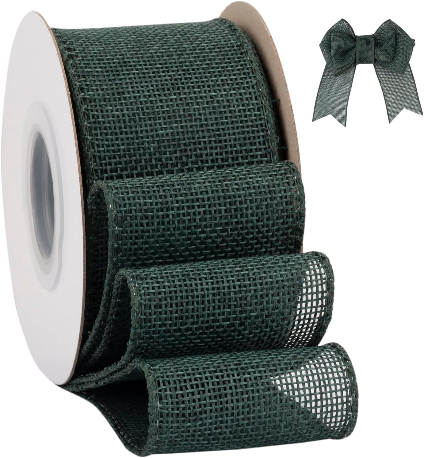 Burlap Wired Ribbon, 1 1/2 inch 10 Yard Jute Ribbon for Decoration Bows ...