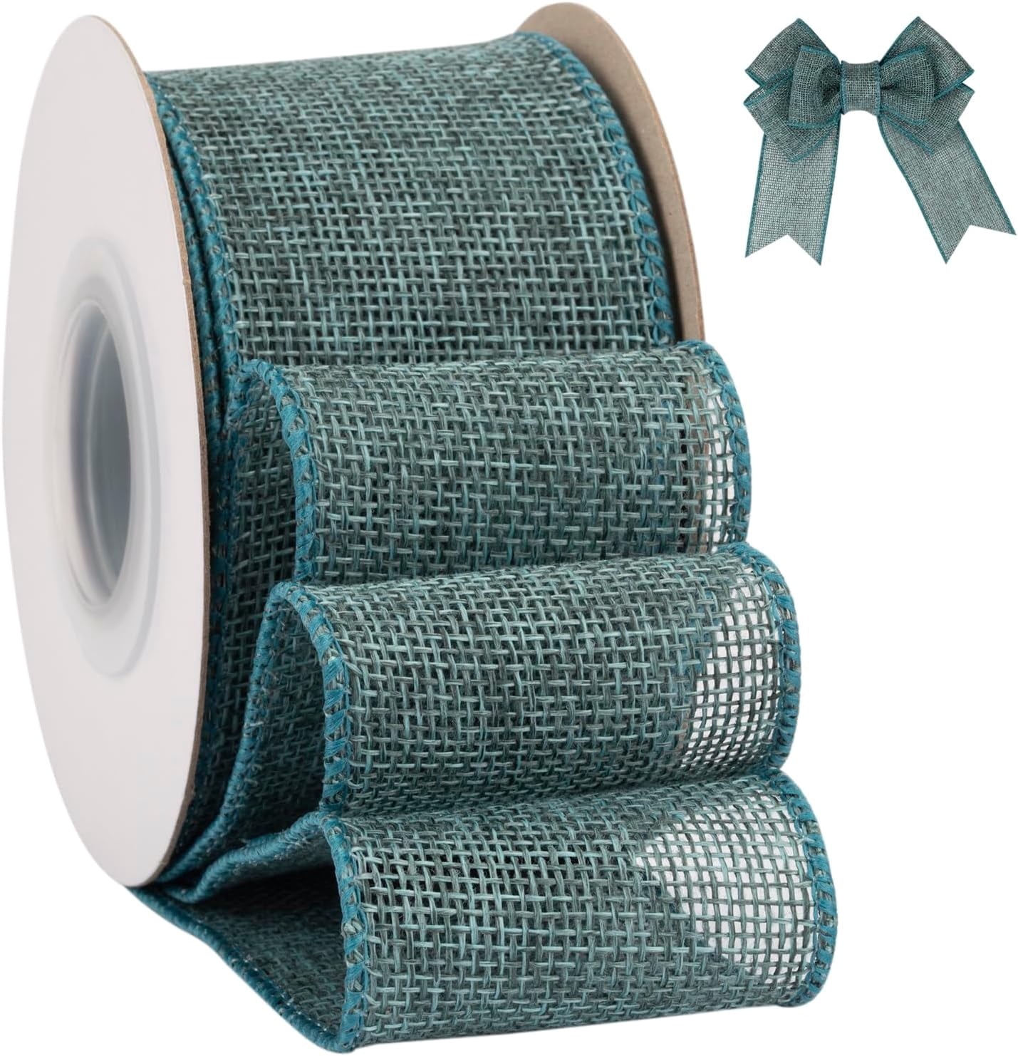 Burlap Wired Ribbon, 1 1/2 inch 10 Yard Jute Ribbon for Decoration Bows ...