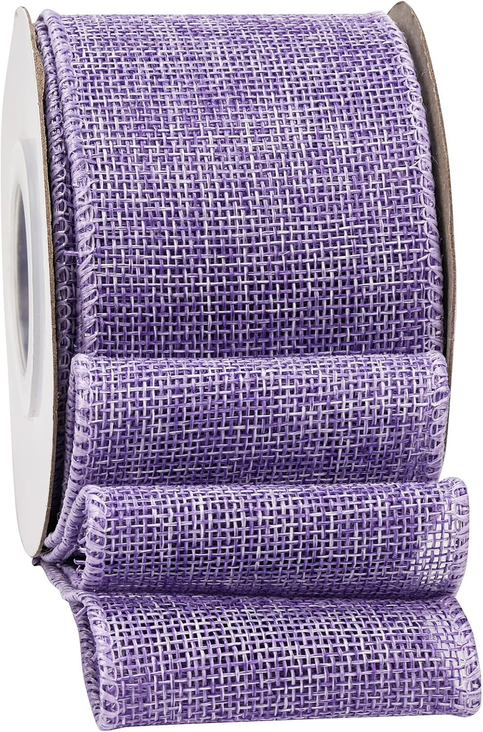 Burlap Wired Ribbon 2-1/2 Inch, Solid Ribbon with Wire Edge for Party ...