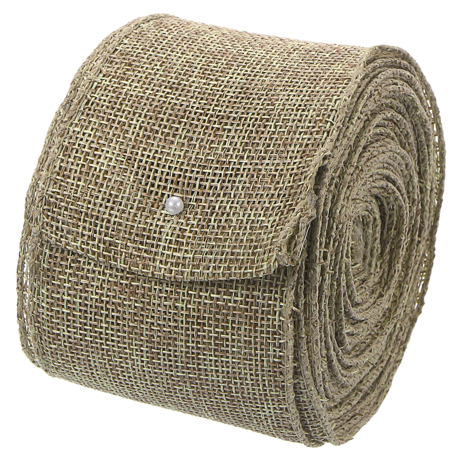 Burlap Wired Ribbon, 2-1/2 Inch x 10 Yards Dark Natural Color Fabric ...