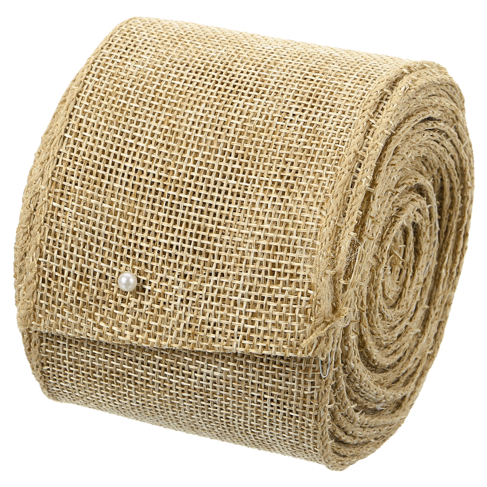 Burlap Wired Ribbon, 2-1/2 Inch x 10 Yards Natural Color Fabric Ribbon ...