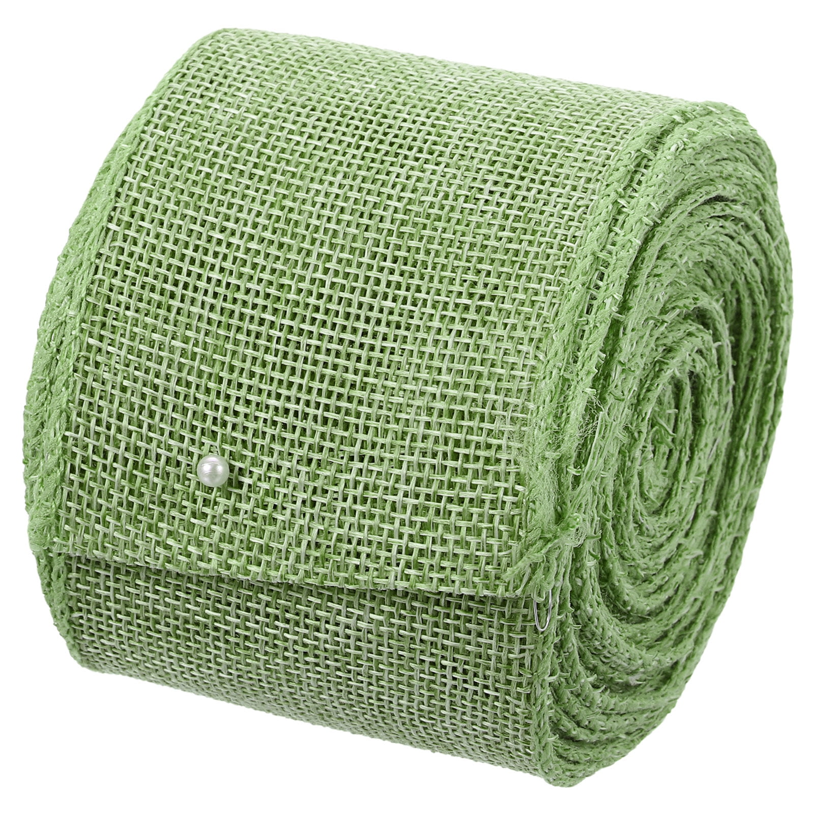 Burlap Wired Ribbon, 2-1/2 Inch x 10 Yards Pale Green Fabric Ribbon ...