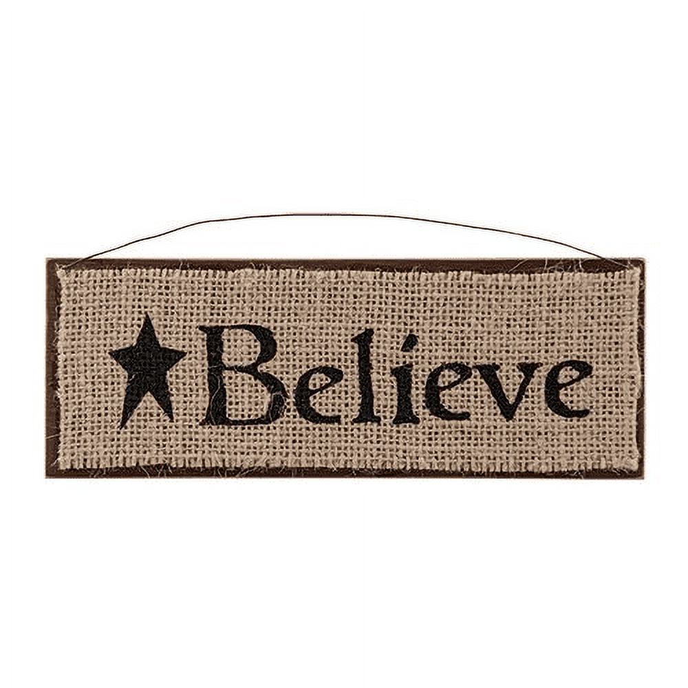 *Burlap & Wood Believe Sign Orn 8x3 - Walmart.com
