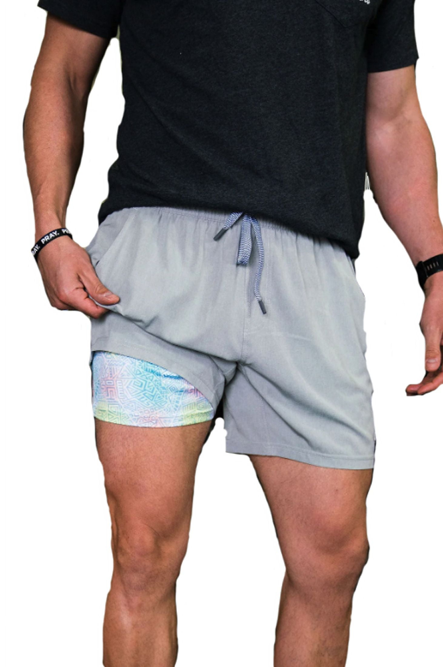 Burlebo Men's Athletic Workout 5.5" Inseam Shorts With Built-in Liner ...