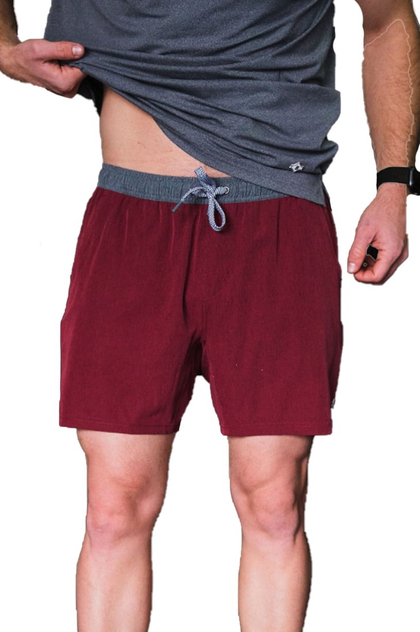 Burlebo Men's Athletic Workout 5.5" Inseam Shorts With Built-in Liner ...