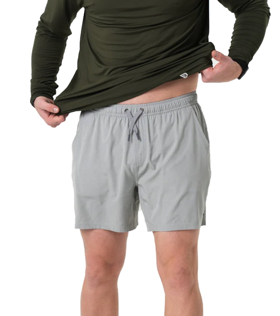 Burlebo Men's Athletic Workout Shorts With Built-in Liner (Light Grey ...