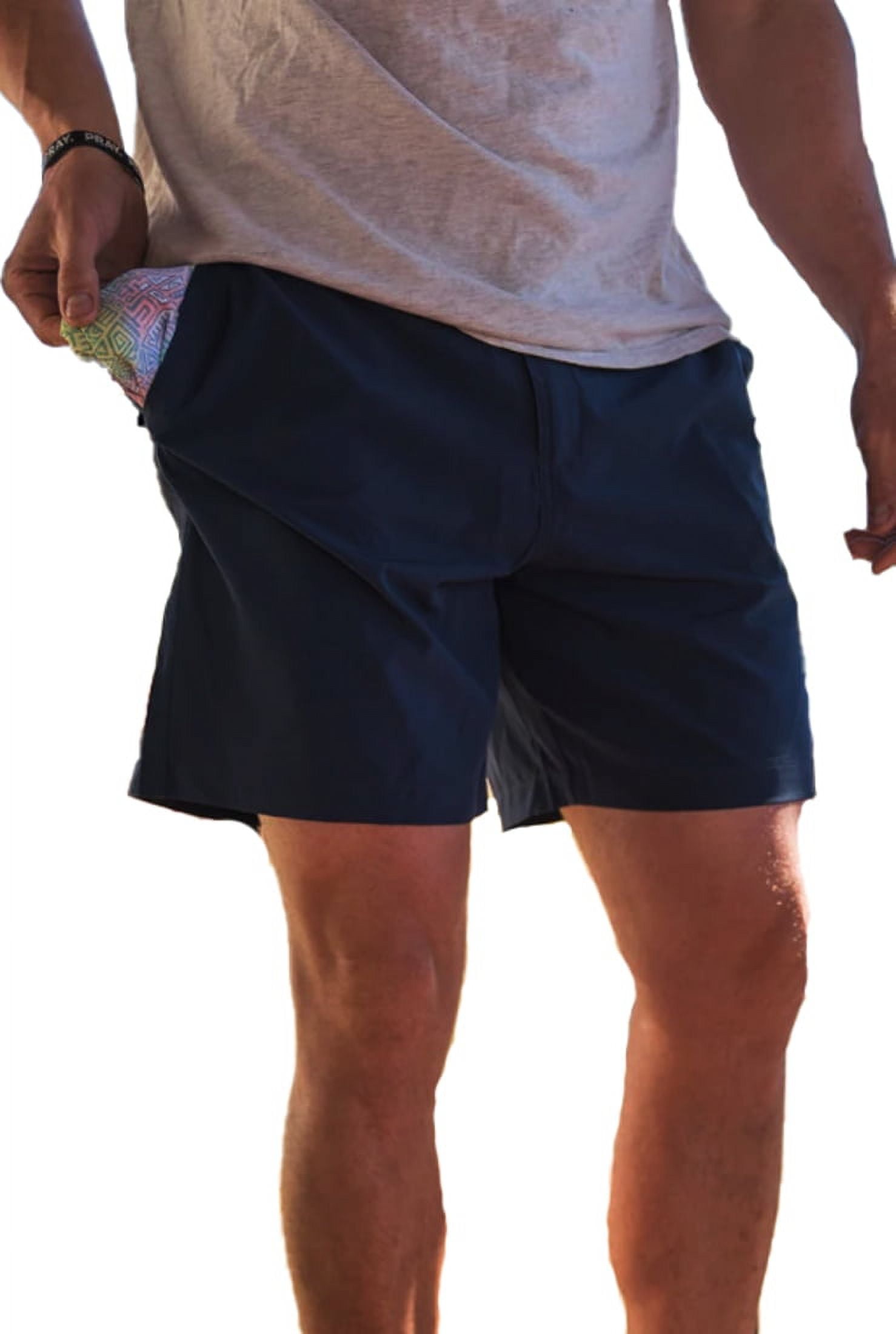 Burlebo Men's Everyday Shorts (Deep Water Navy - Mayan, Small ...