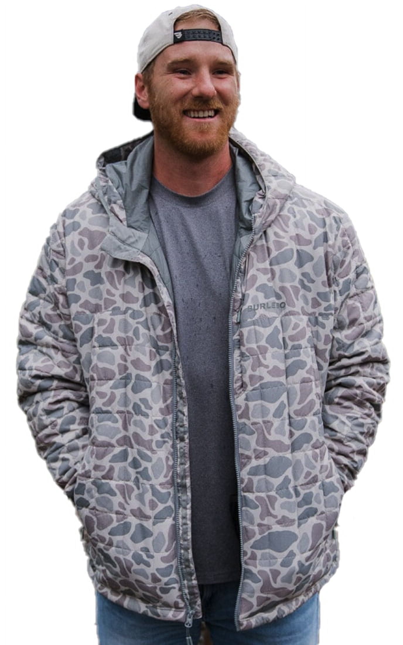 Burlebo Men's Horizontal Quilted Insulated Puffer Jacket with Hood ...