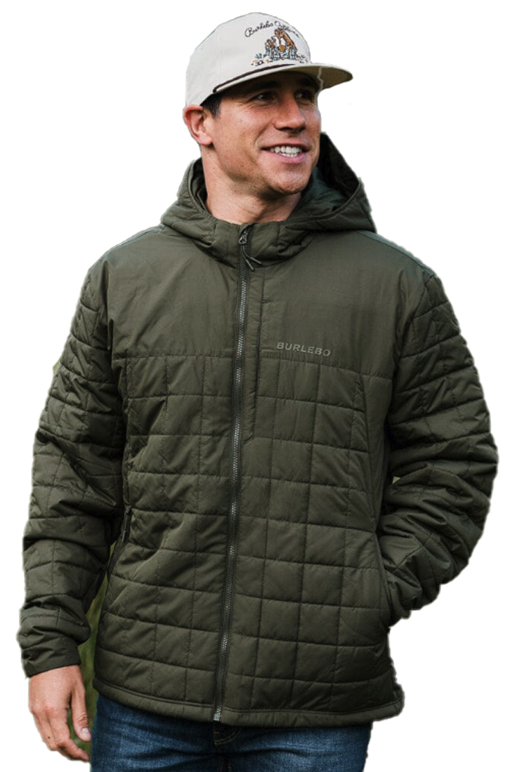 Burlebo Men's Horizontal Quilted Insulated Puffer Jacket with Hood ...