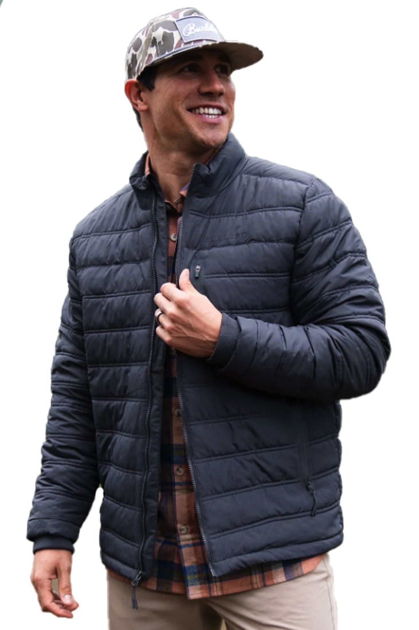 Burlebo Men's Horizontal Quilted Insulated Puffer Jacket - Walmart.com
