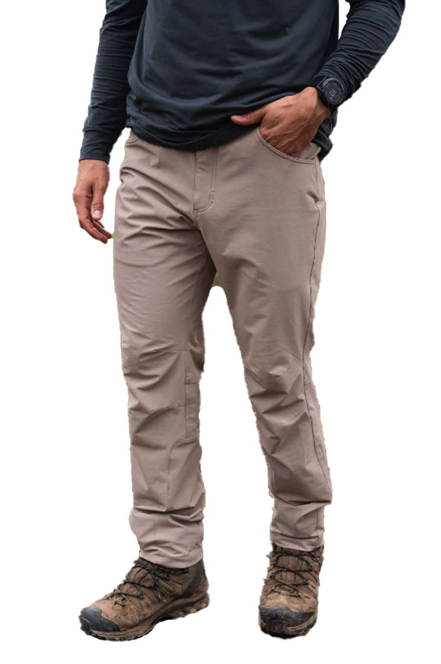 Burlebo Men's Slim Fit Challenger Water Resistant Pants (Cobblestone ...