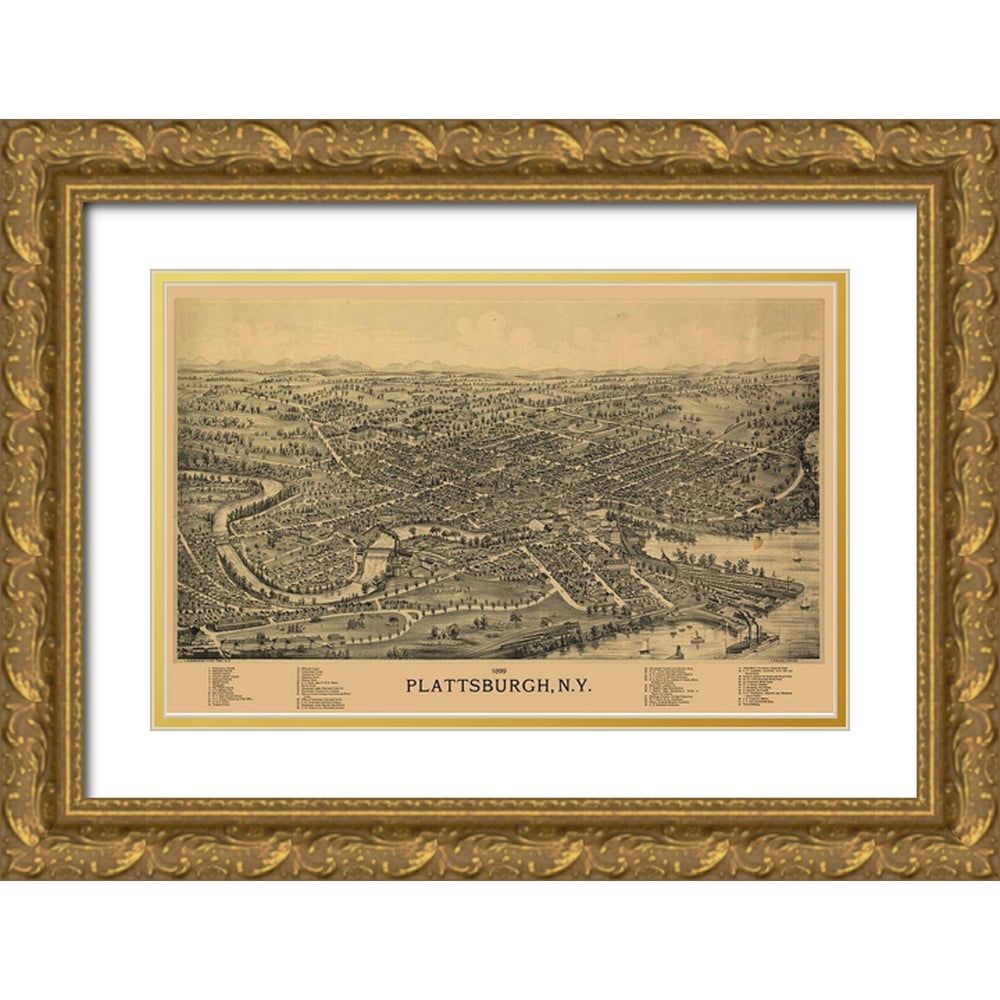 Burleigh 14x10 Gold Ornate Wood Framed with Double Matting Museum Art ...