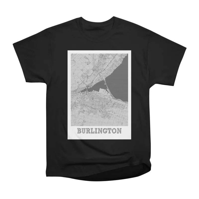 Burlington Canada Pencil City Map T-Shirt Tee Gift For Him Merch For ...