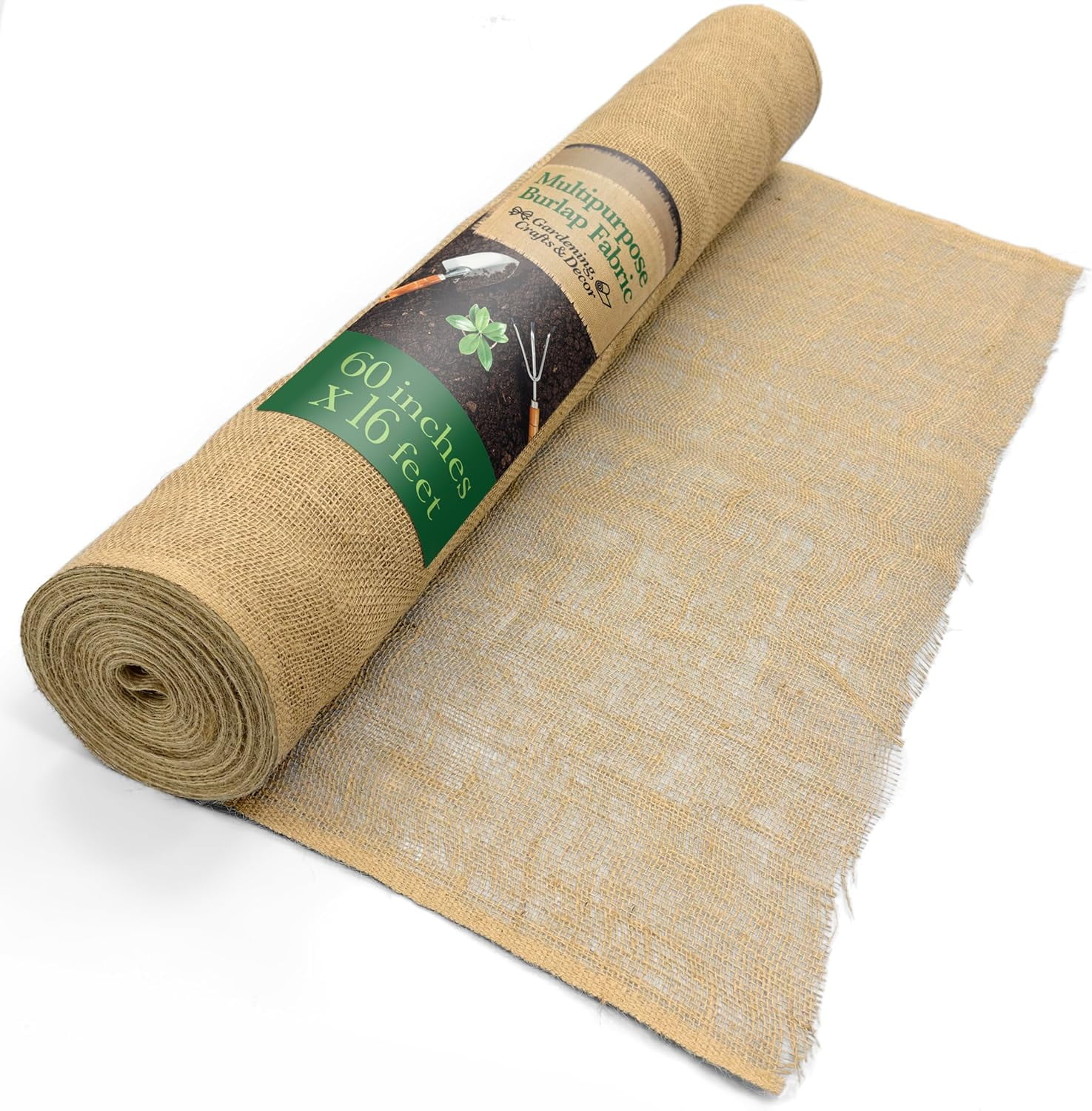 Burloptuous 60"x 16 Feet Gardening Burlap Fabric Roll - Burlap Tree ...