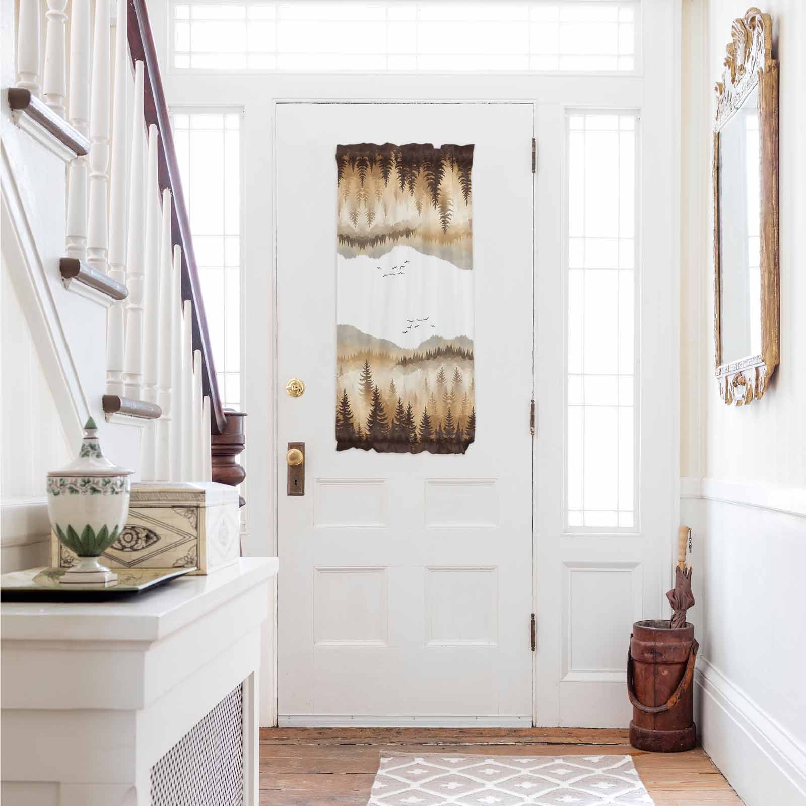 Burly Wood Trees Door Curtains for Door Window, French Sidelight Front ...