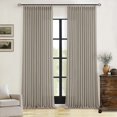 Burlywood Birch Linen Pinch Pleated Curtains 120 Inches Long for Living ...