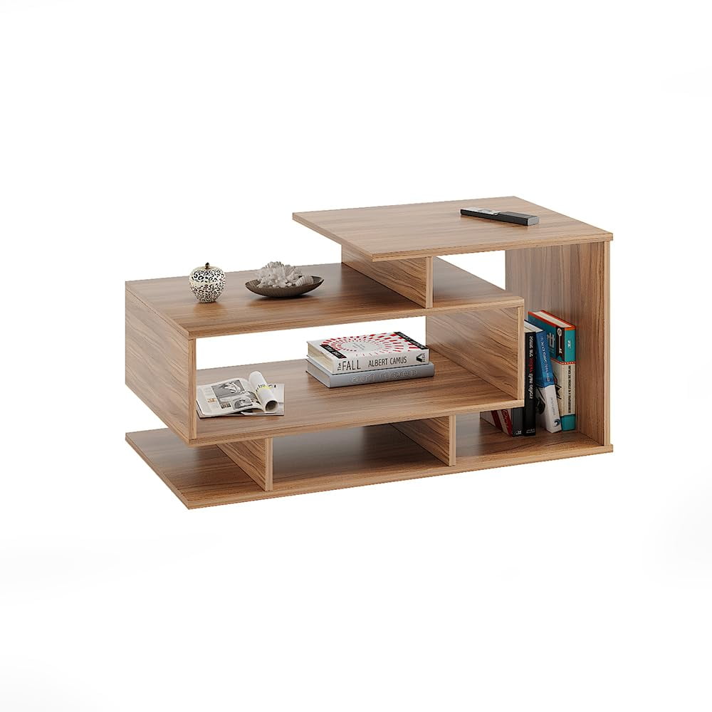 Burlyworth Fabelio Modern Centre Table with Storage Tea Coffee Table for Living Room Engineered ...