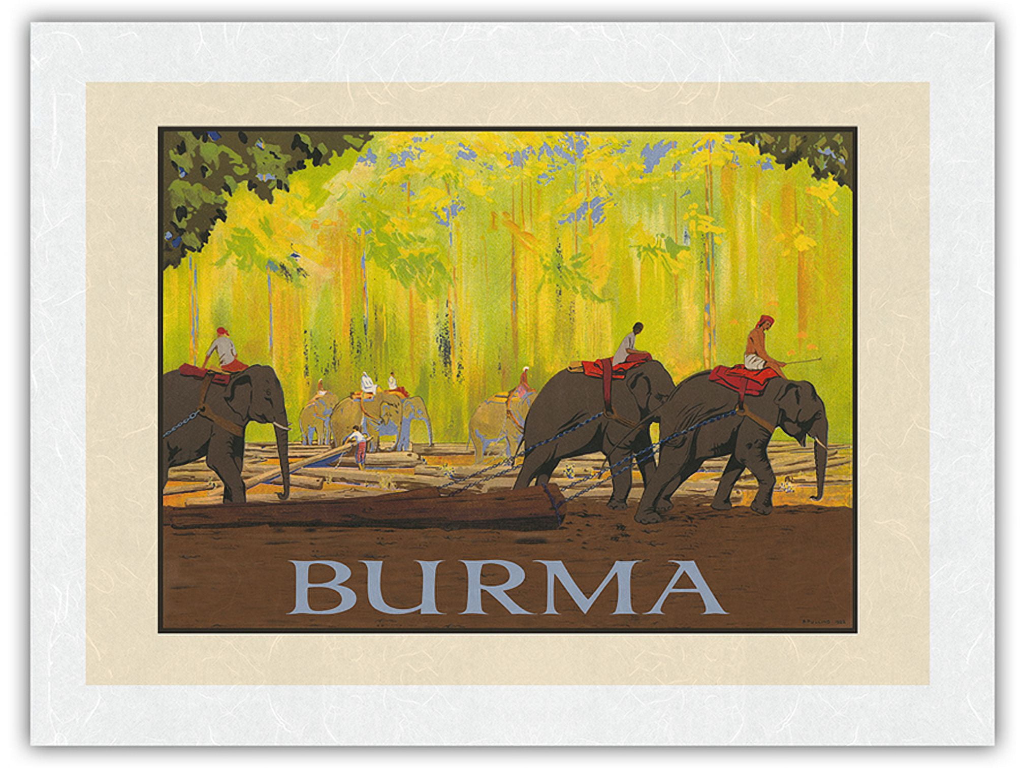 Burma Myanmar - Elephants- British Empire Exhibition 1925 - Vintage ...