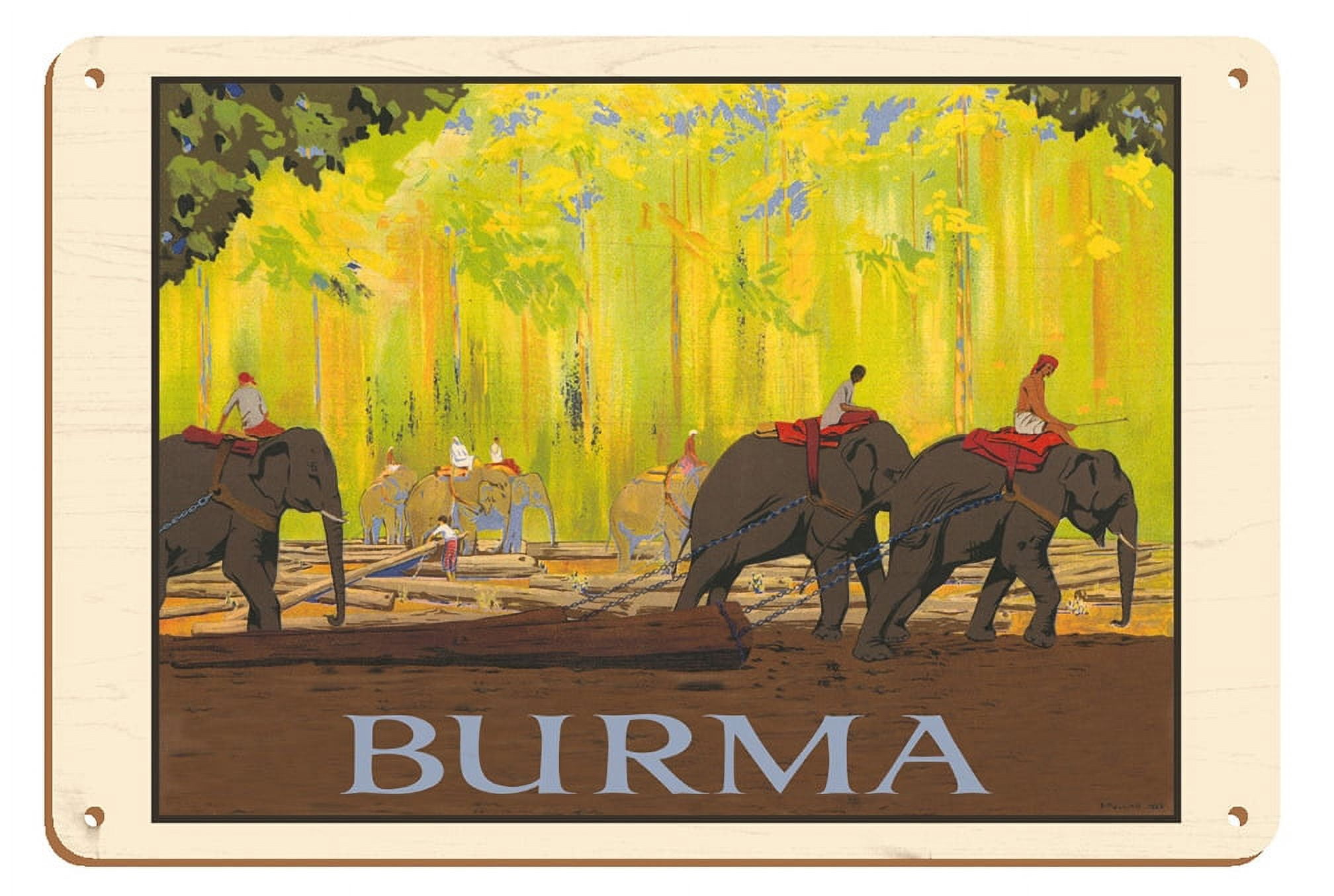 Burma Myanmar - Elephants- British Empire Exhibition 1925 - Vintage ...