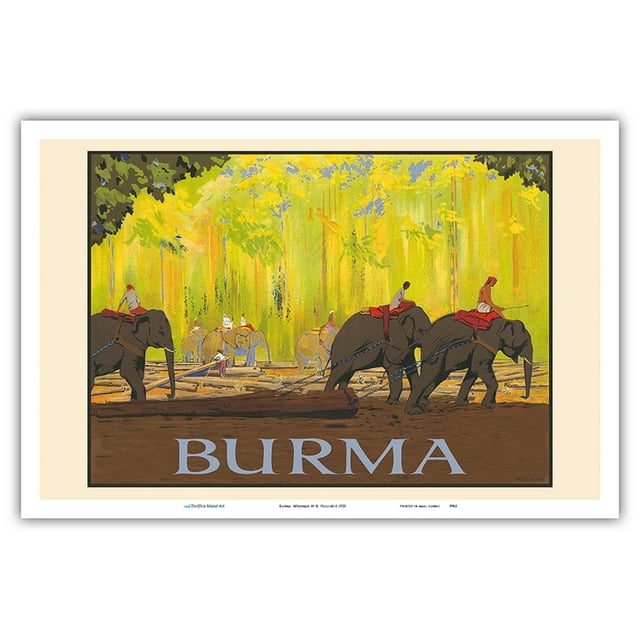 Burma Myanmar - Elephants- British Empire Exhibition 1925 - Vintage ...