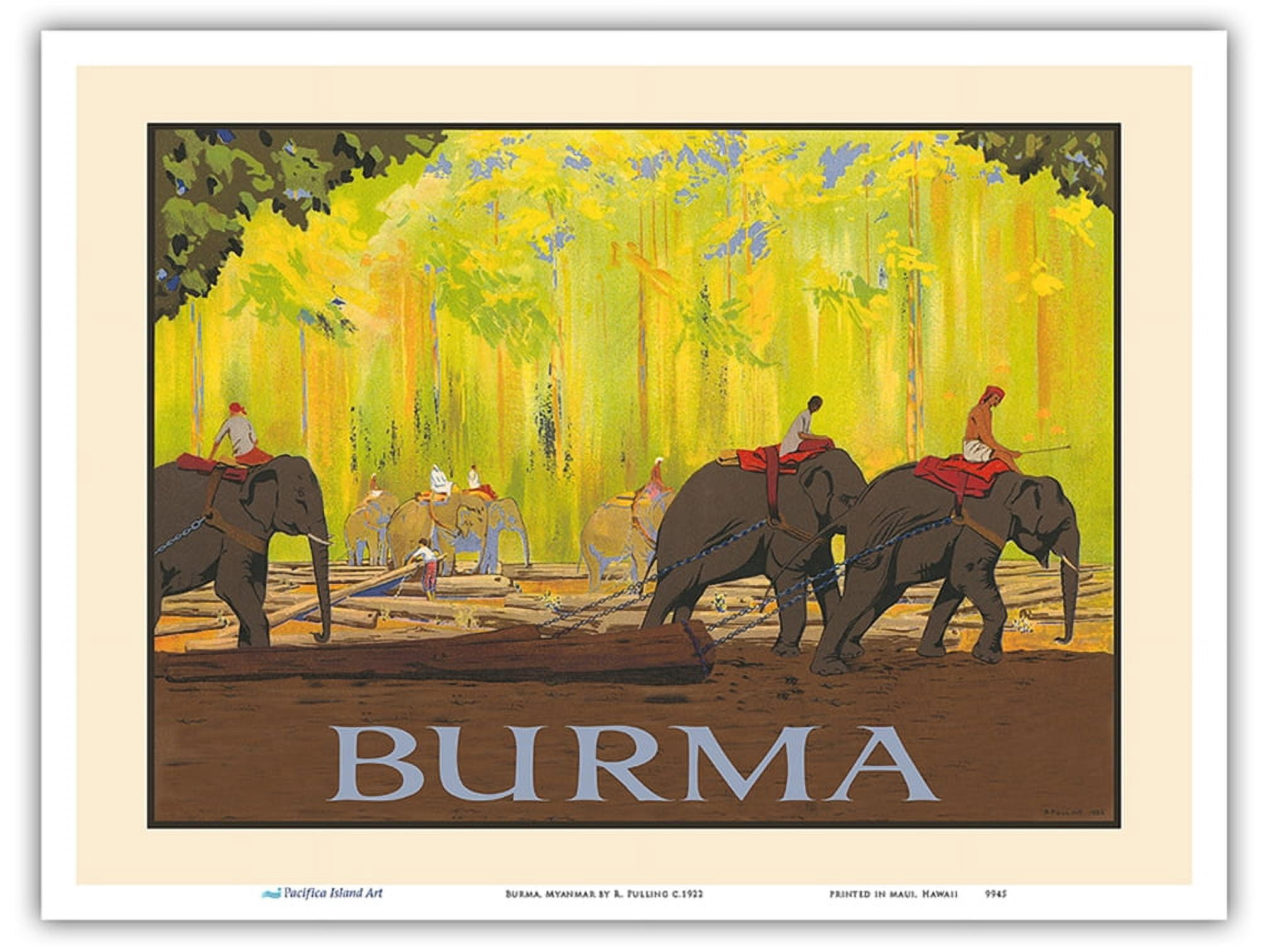 Burma Myanmar - Elephants- British Empire Exhibition 1925 - Vintage ...