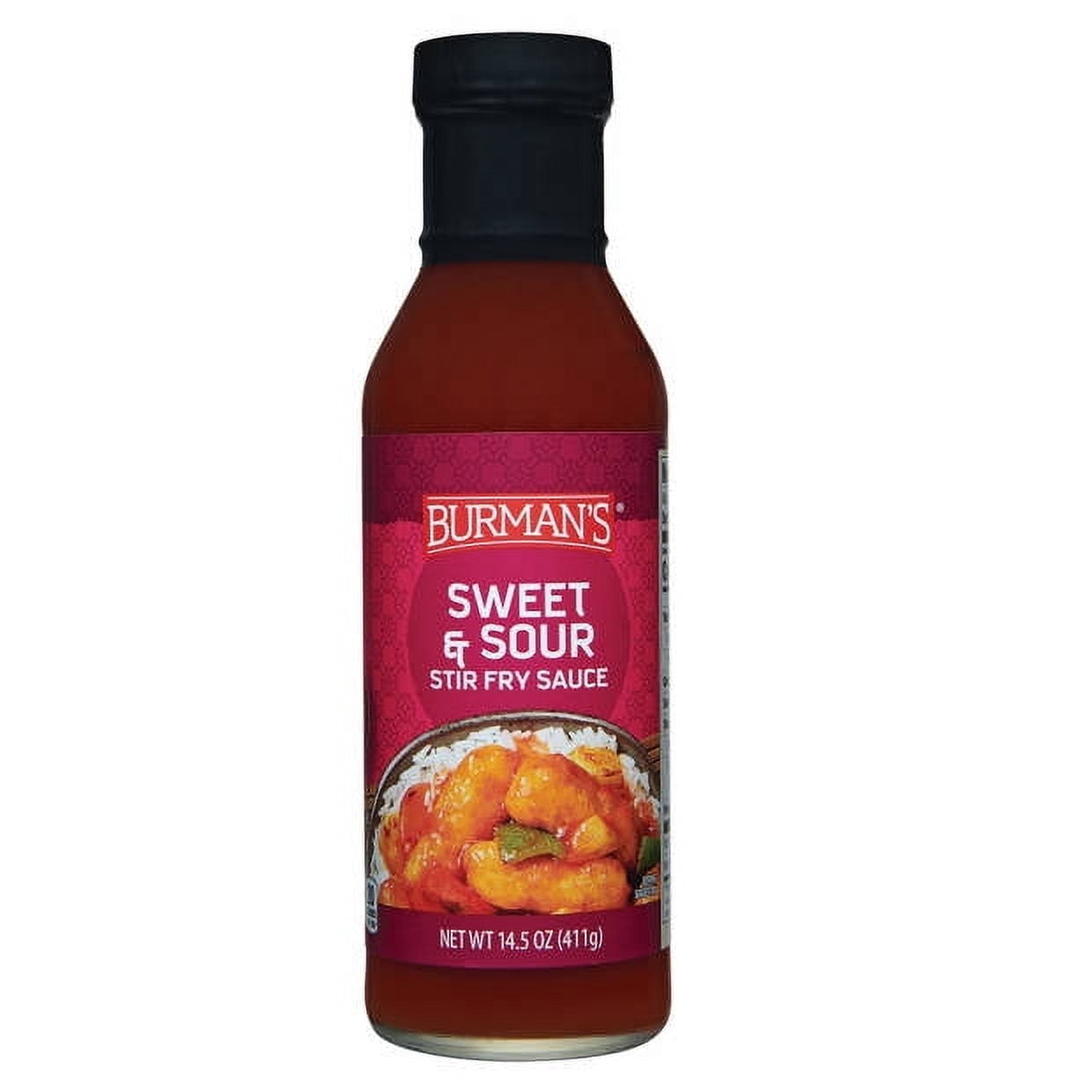 Burman's Sweet and Sour Sauce, Classic Stir Fry Flavor, 14.5 oz Dinner ...