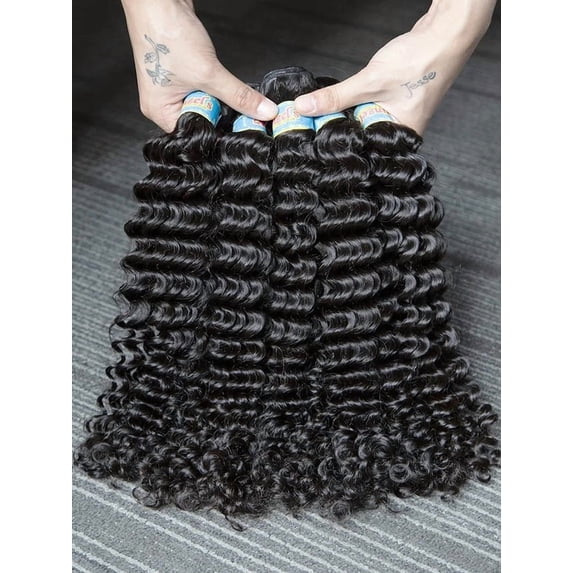 Burmese Curly 100% Human Hair Bundles 30 32 Inch Deep Wave Bundles ...