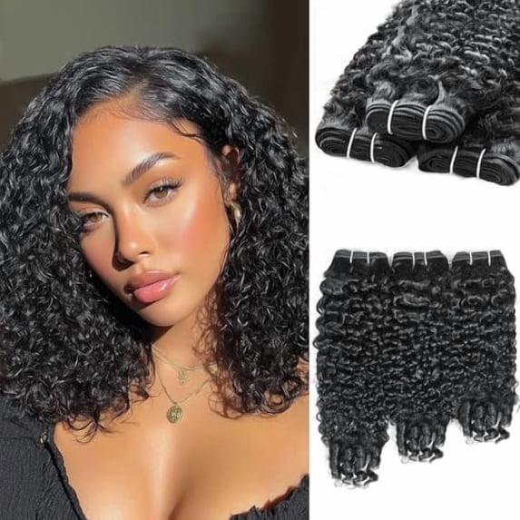 Burmese Curly Human Hair 3 count 14 16 18 Inch Curly Human Hair with ...