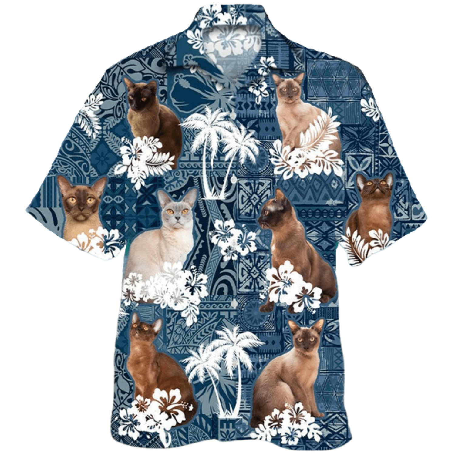 Burmese Hawaiian Shirt, Full Print Hawaii Cat Shirts, Cat In A Hawaiian ...