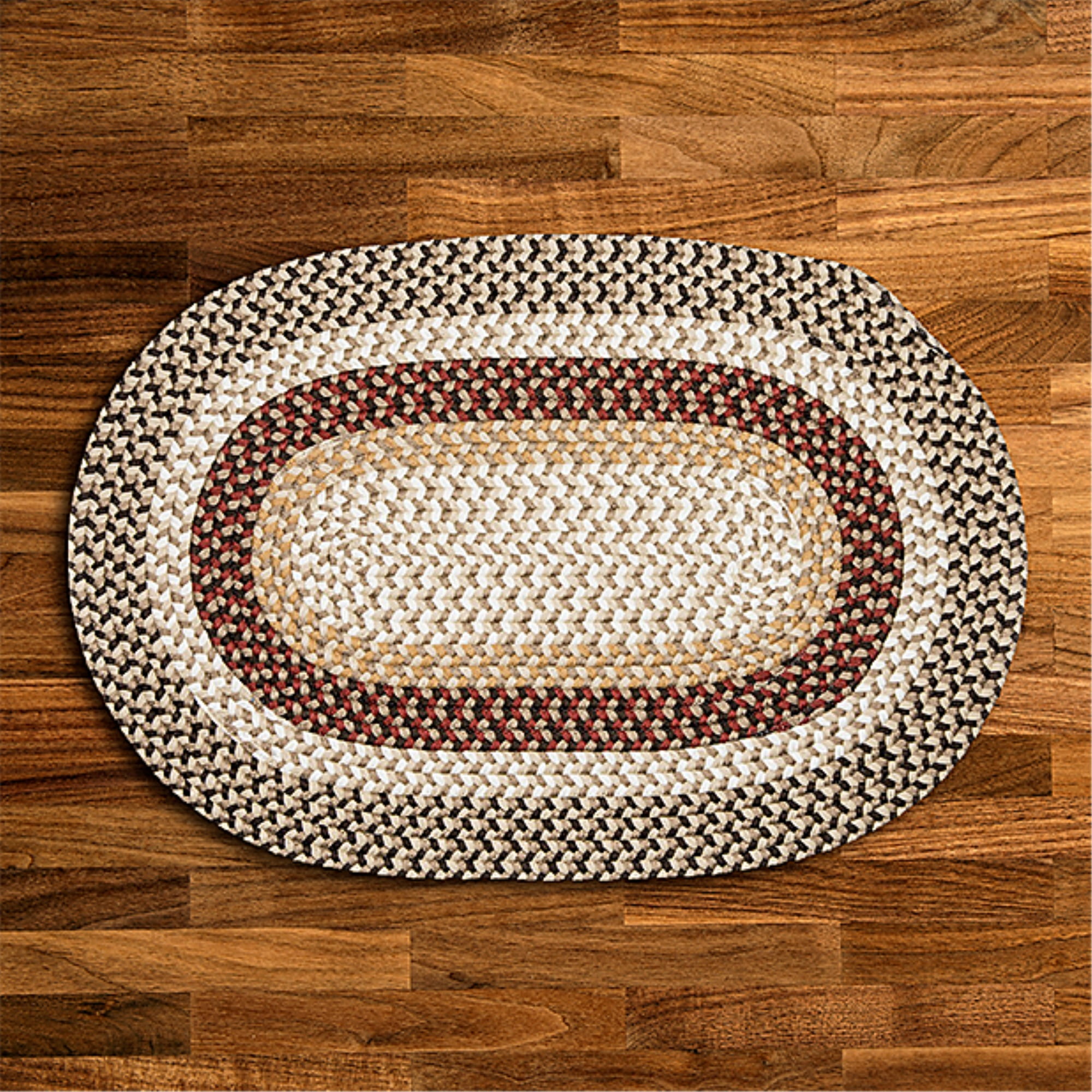 Burmingham - Brick Brown Braided Rug - BU85 - Walmart.com