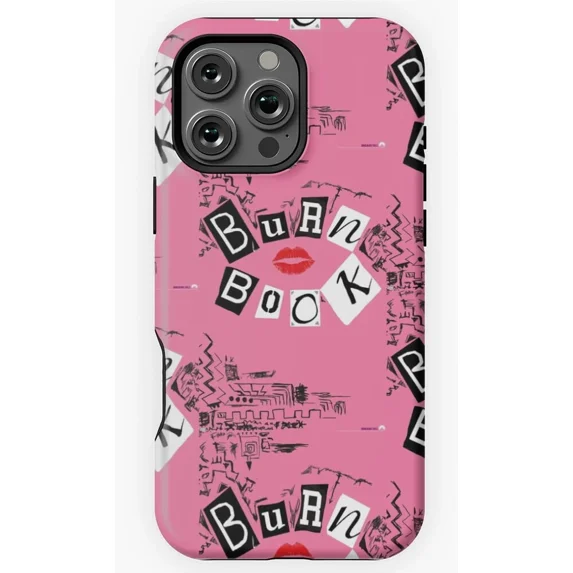 Burn Book Mean Girls Pink Y2K Movie Quote Case for iPhone 11 12 13 14 ...