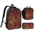 Burn Curved Line Fire 17-inch Laptop Backpack 3-Piece Set with ...