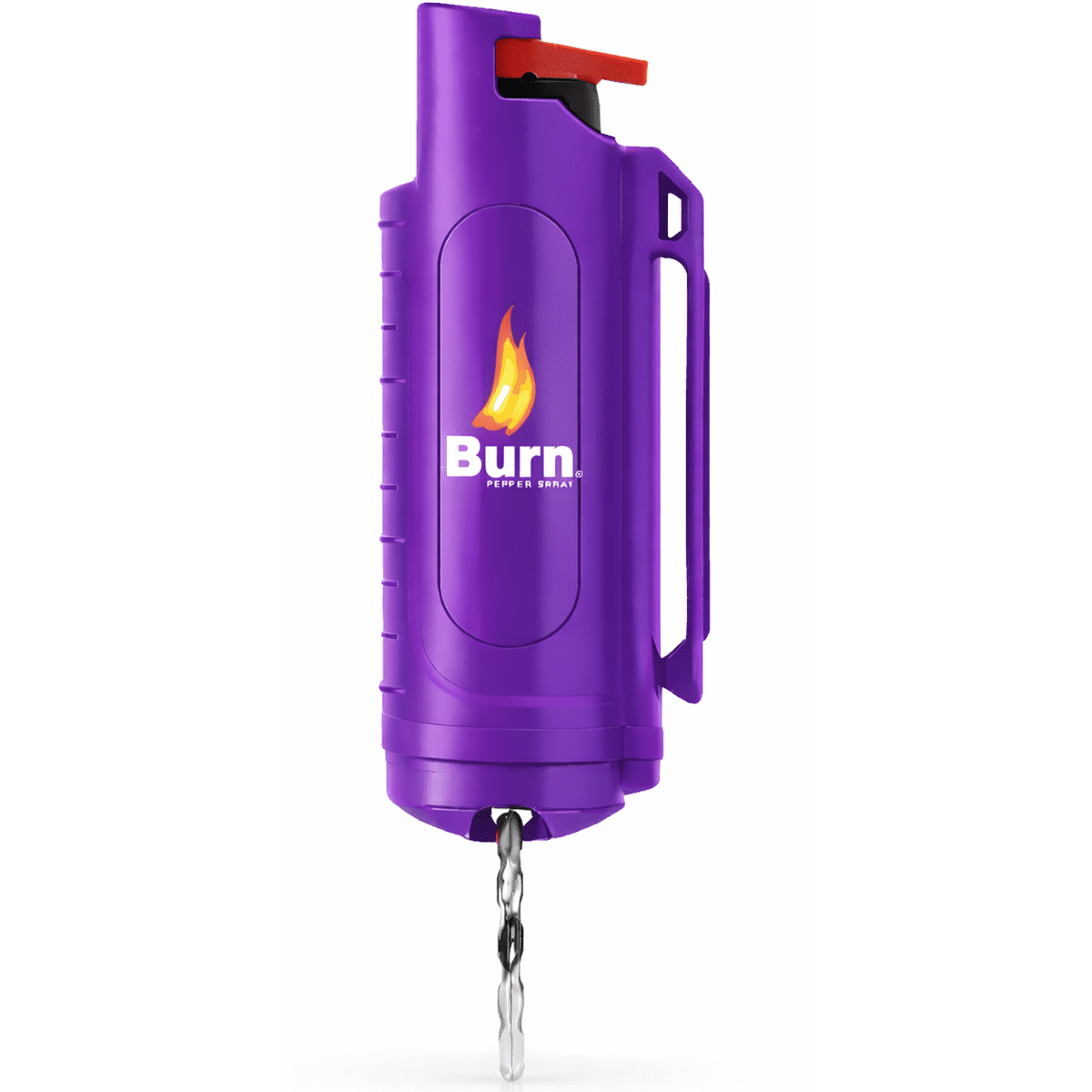 BURN Pepper Spray Keychain, 1/2oz Plastic Case with Safety Lock, Purple ...
