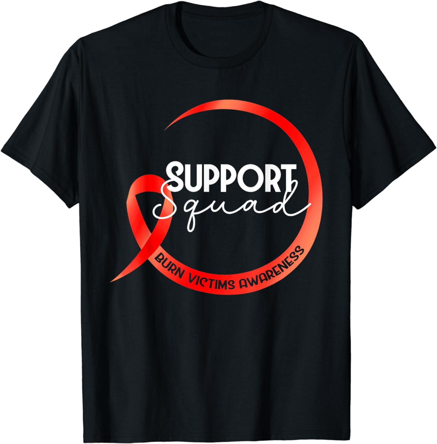 Burn Victims Awareness Red Ribbon Support Squad T-Shirt - Walmart.com