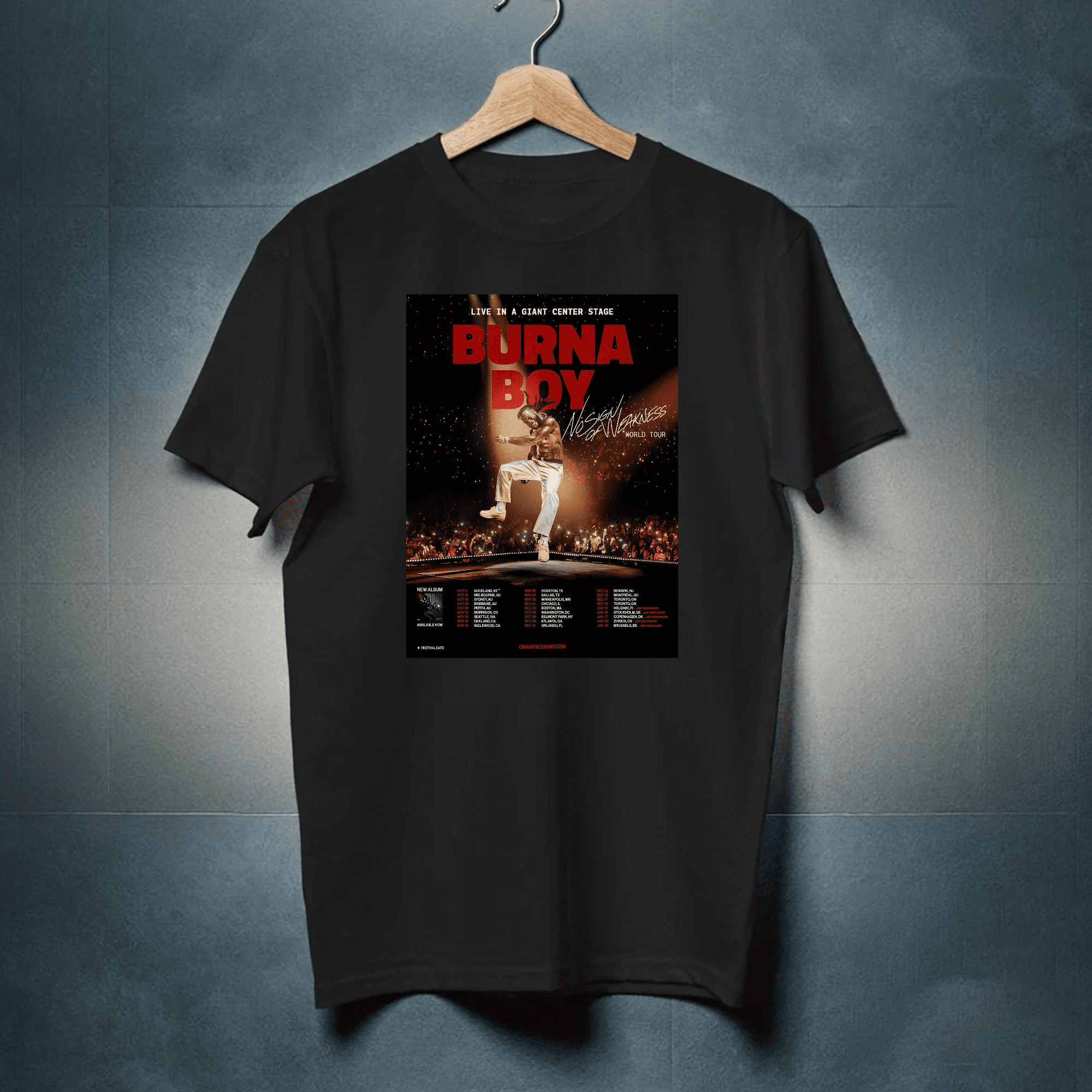 Burna Boy No Sign Of Weakness World Tour 2025 Poster T-Shirt - Walmart.com