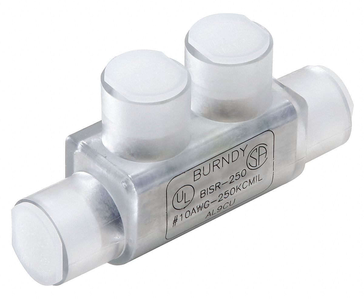 Burndy BISR-250 Aluminum In-Line Splicer/Reducer; 10-250 AWG, One Way ...