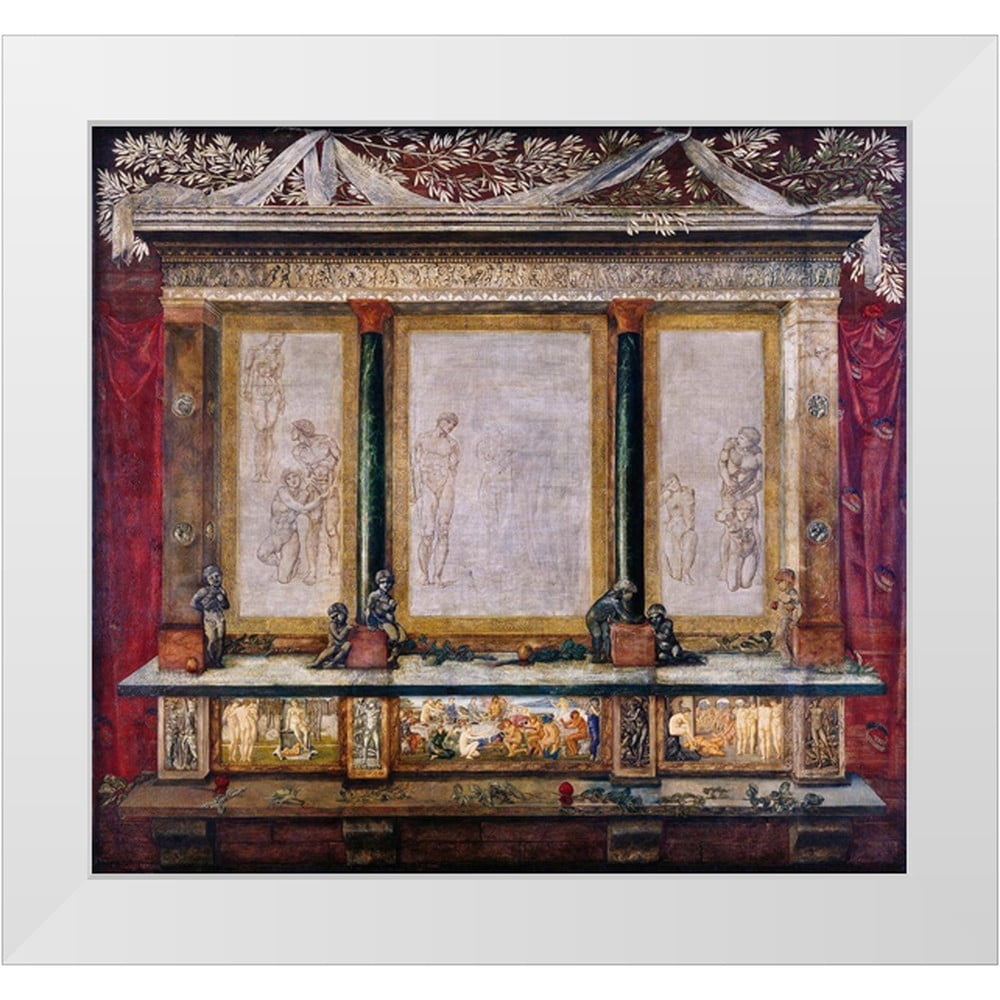 Burne–Jones, Edward 28x26 White Modern Wood Framed Museum Art Print Titled - Troy Triptych ...