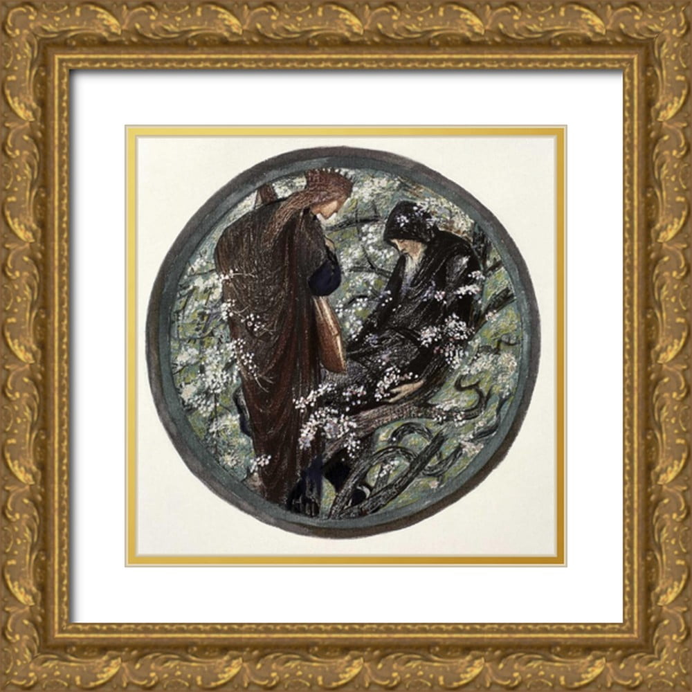Burne-Jones, Sir Edward 12x12 Gold Ornate Wood Framed with Double ...
