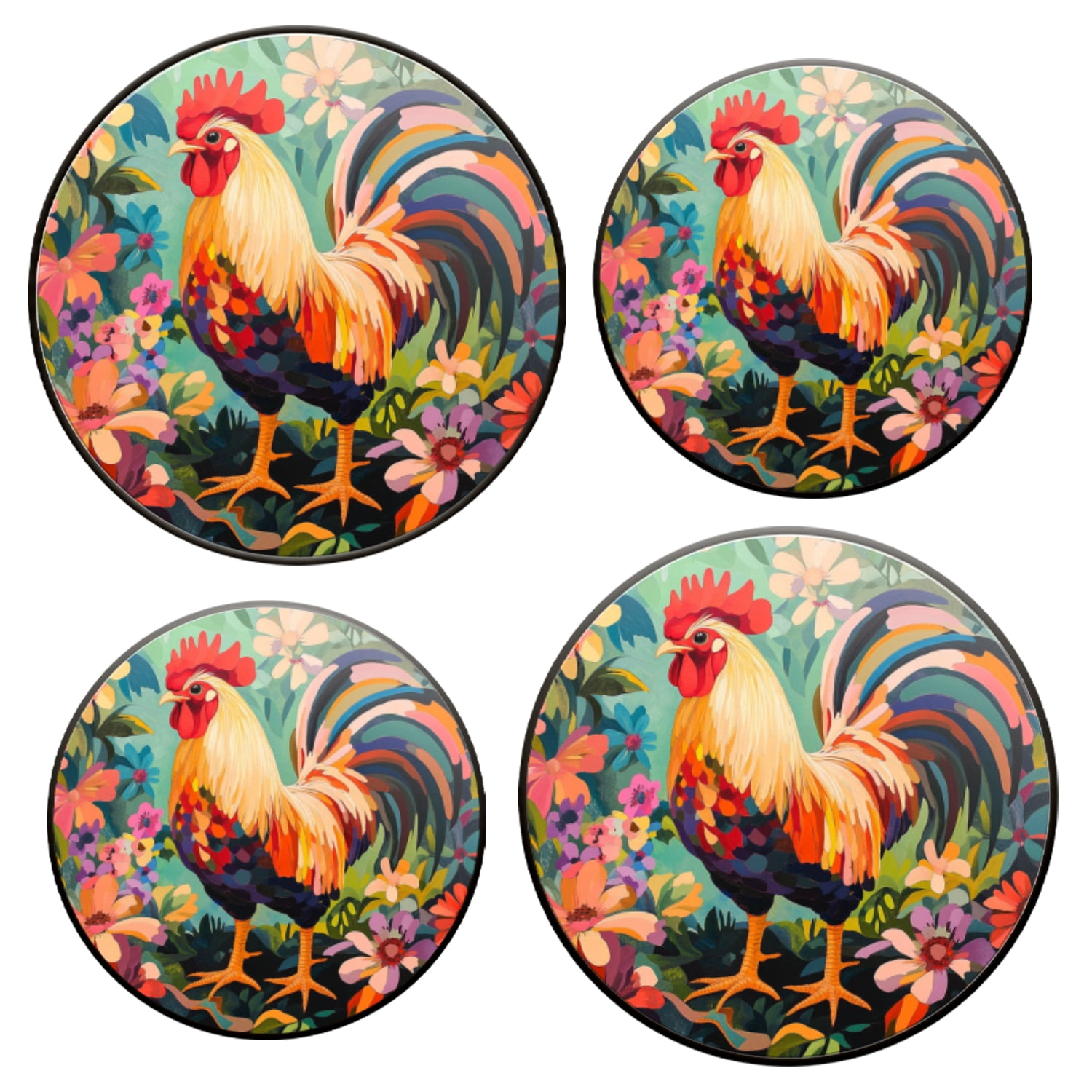 Burner Covers for Electric Stove Set of 4 for Range Accessories, Red ...
