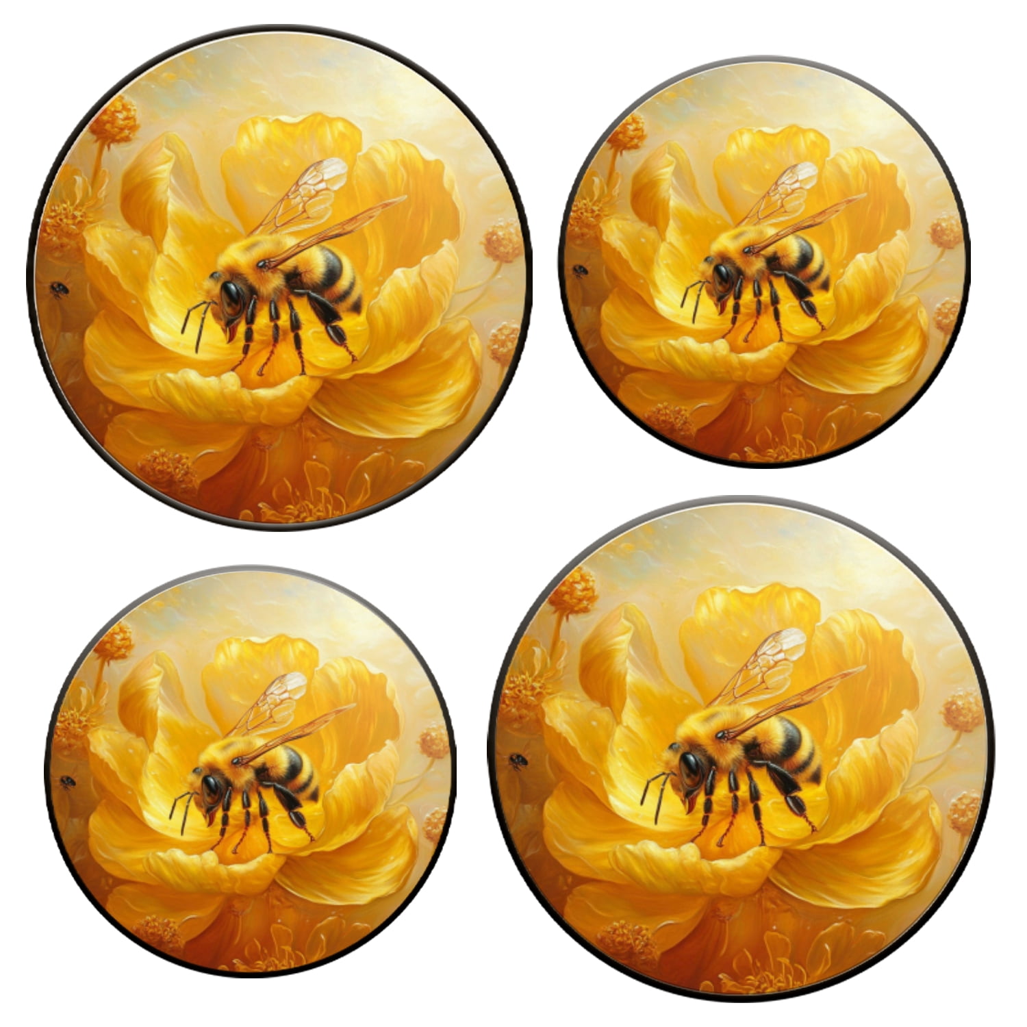 Burner Covers for Electric Stove Set of 4 for Range Accessories, Yellow Bee Pick Honey From ...