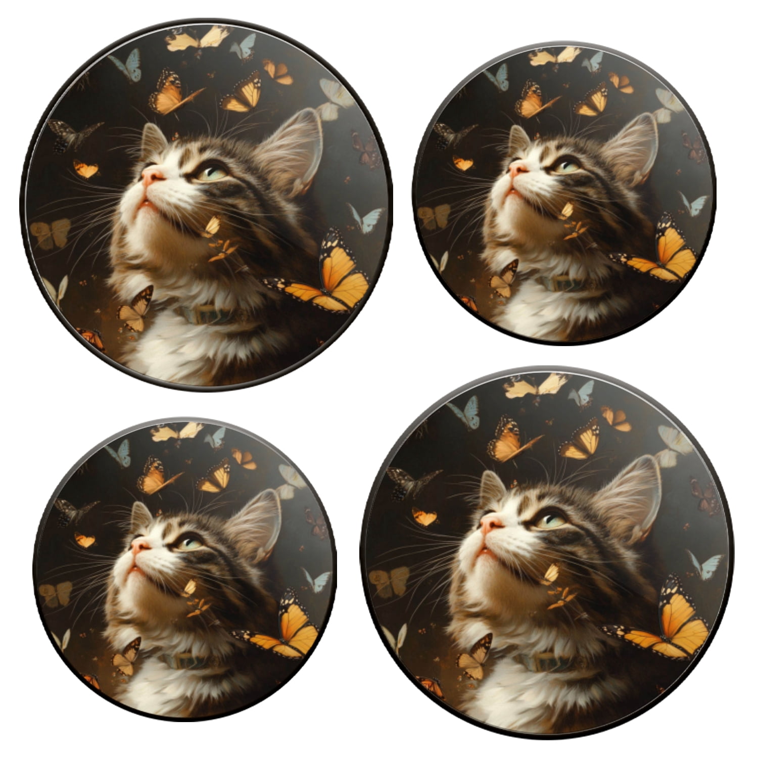 Burner Covers for Electric Stove Set of 4 for Range Accessories, Brown ...