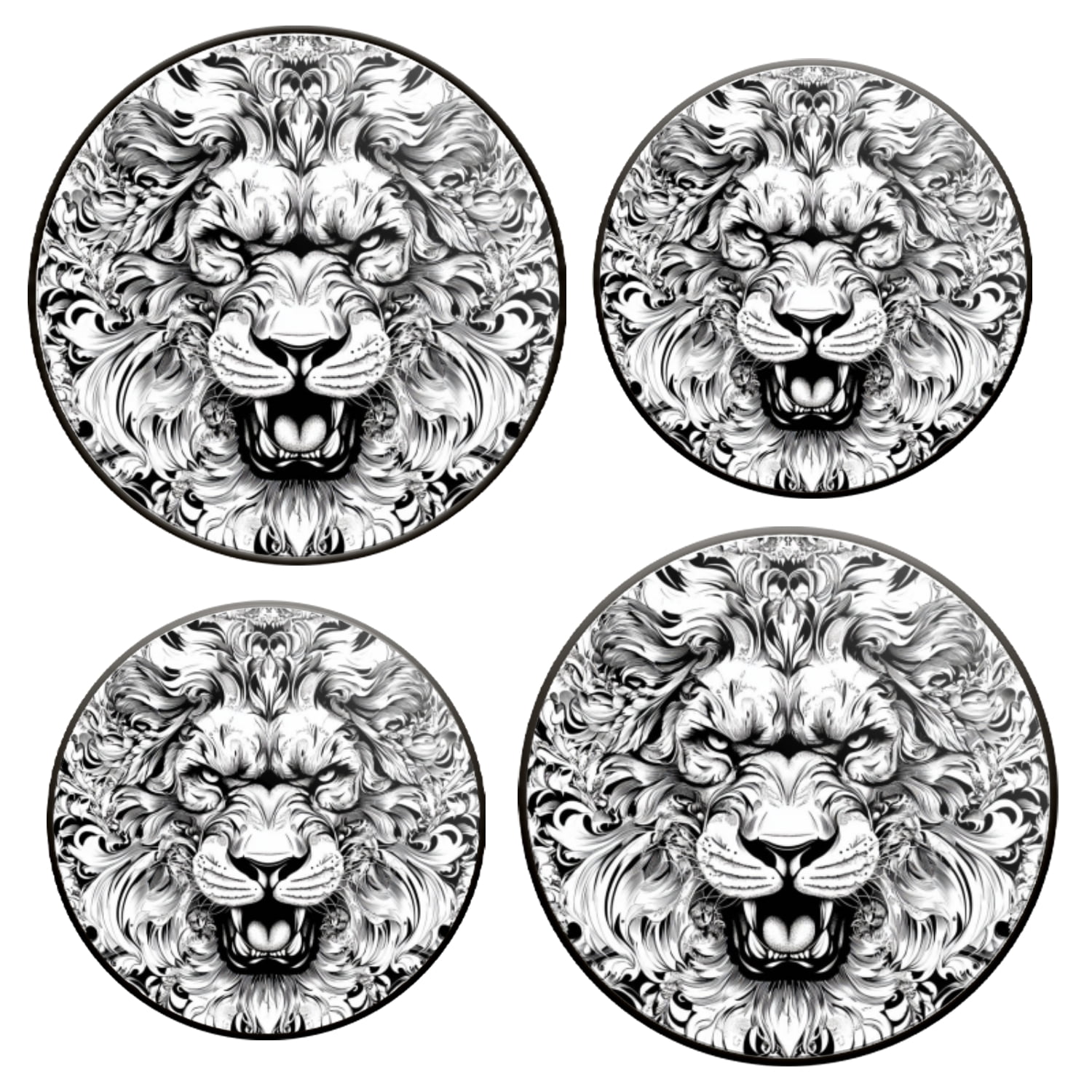 Burner Covers for Electric Stove Set of 4 for Range Accessories, Lion ...