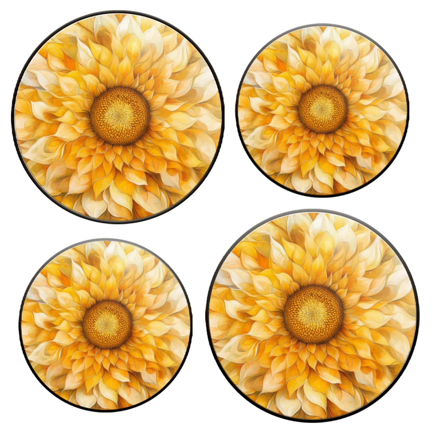 Burner Covers for Electric Stove Set of 4 for Range Accessories, Yellow ...