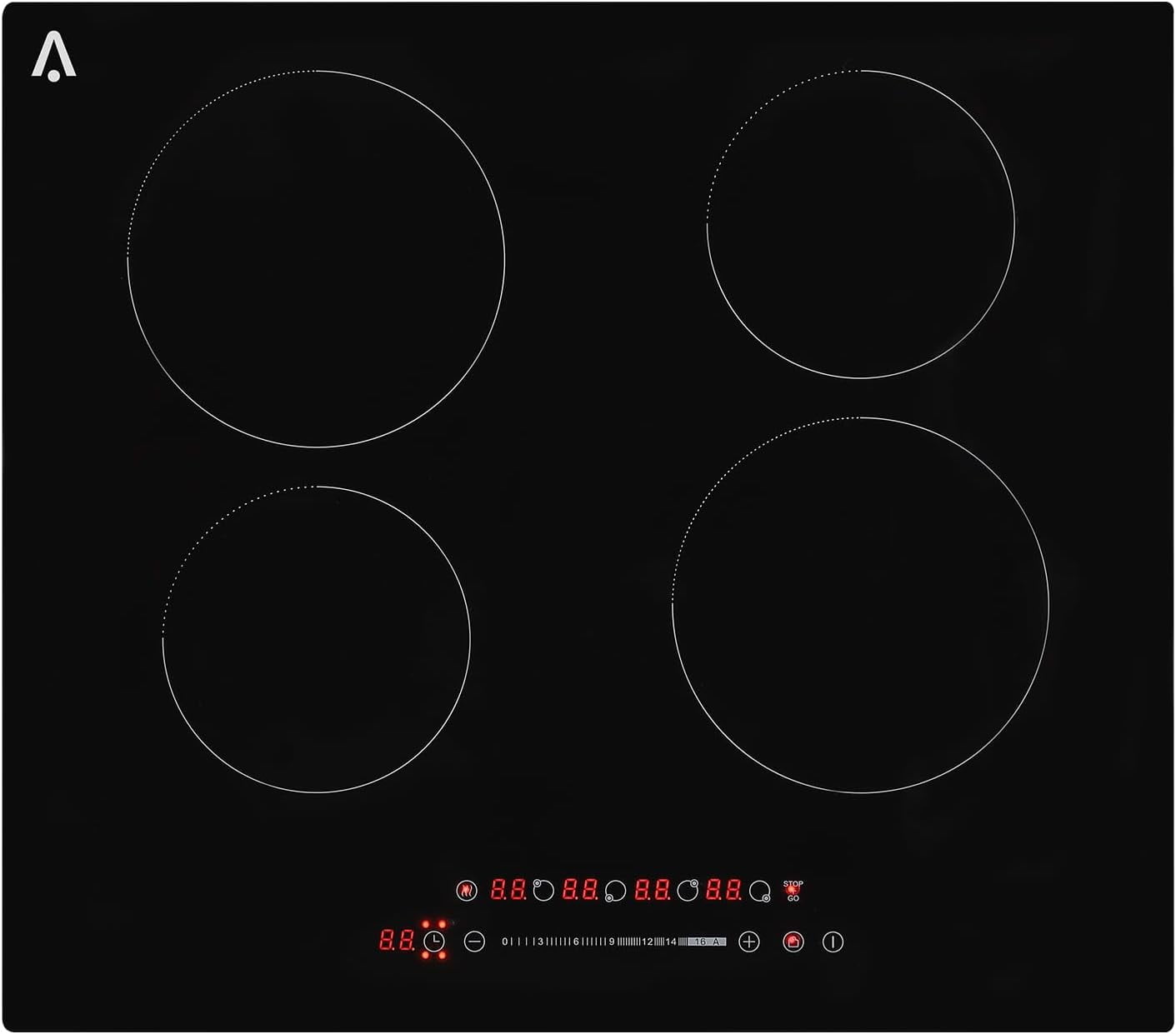 Burner Electric Cooktop - 23" 6000W Ceramic Glass Radiant Electric ...