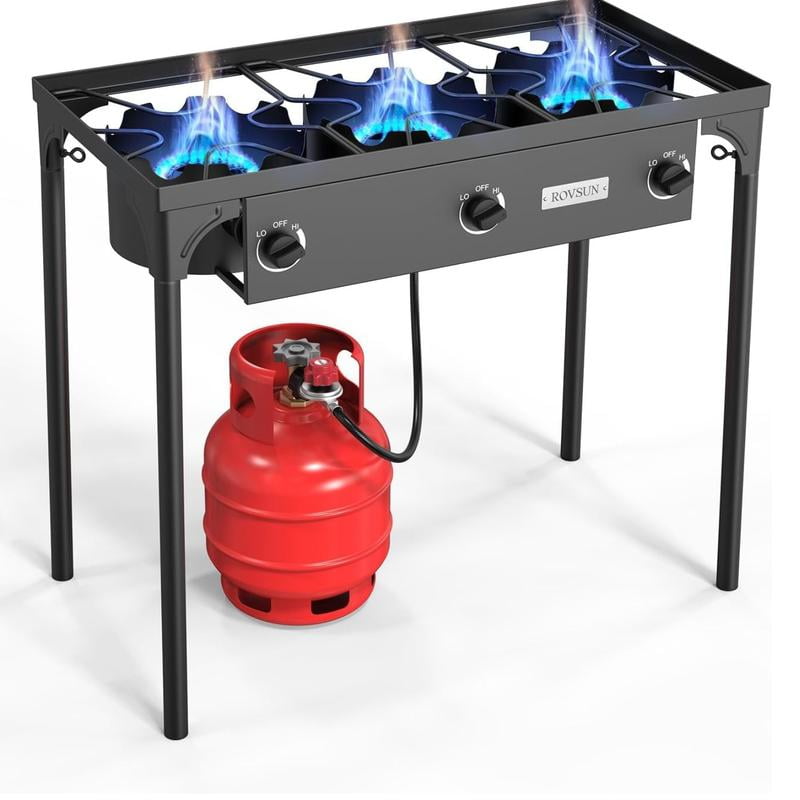 Burner Propane Gas Stove, 75000BTU/150000BTU/225,000 BTU High Pressure Outdoor Camping Burner ...