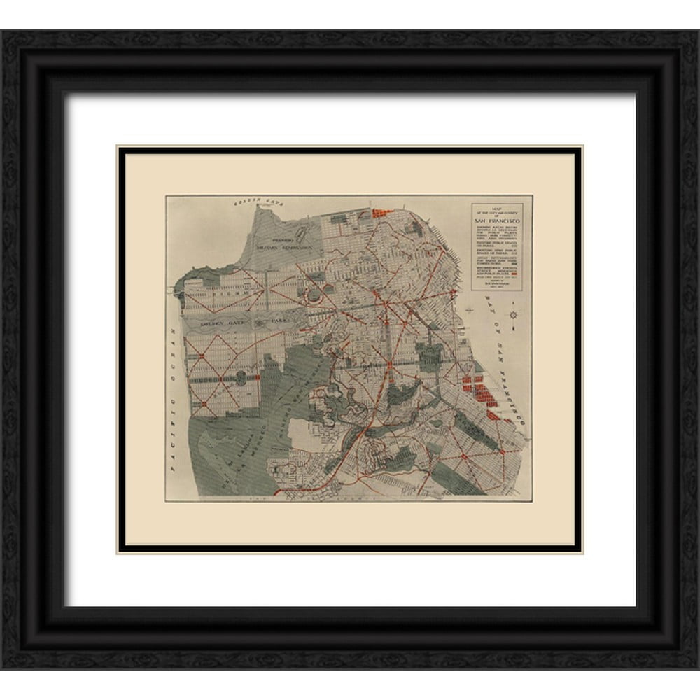 Burnham 17x15 Black Ornate Wood Framed with Double Matting Museum Art ...