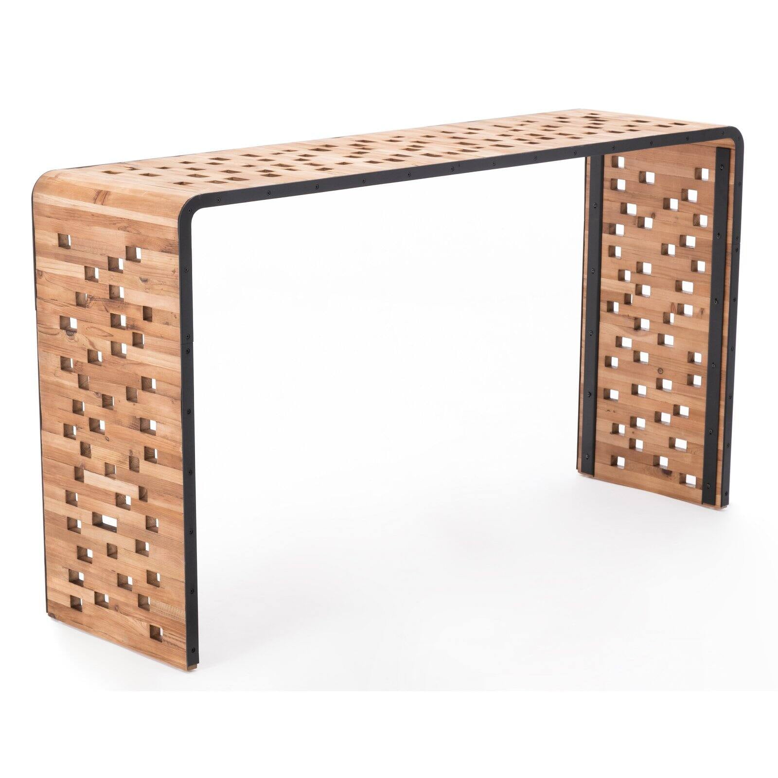 Burnham Home Parker Console Table with Wireless Phone Charger, Natural ...