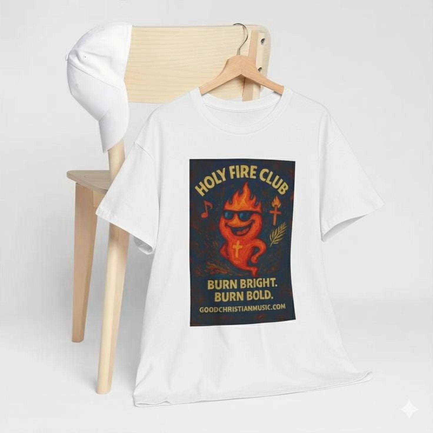 Burnin Up Flames Holy Fire Club Graphic T-Shirt Faith Inspired Flame ...